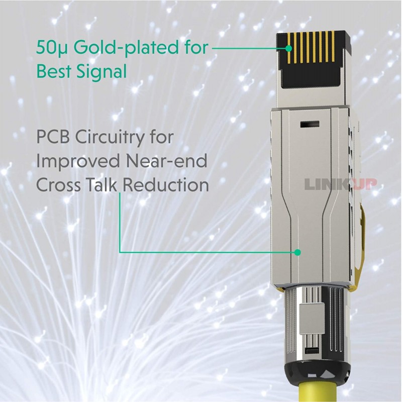 Conector Rj45 Blindado Cat 6A 10Gb Tooolfree, Armable, awg 22. Shielded ...