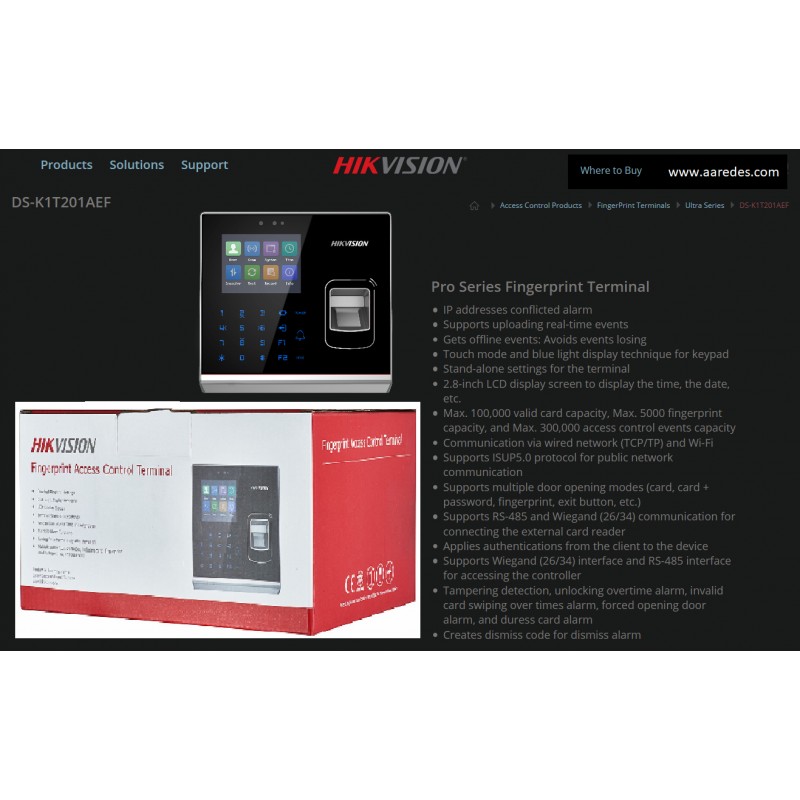 Control Acceso IP Huella Trjta Hikvision EM card, Rs485 Rele Wiegand ...